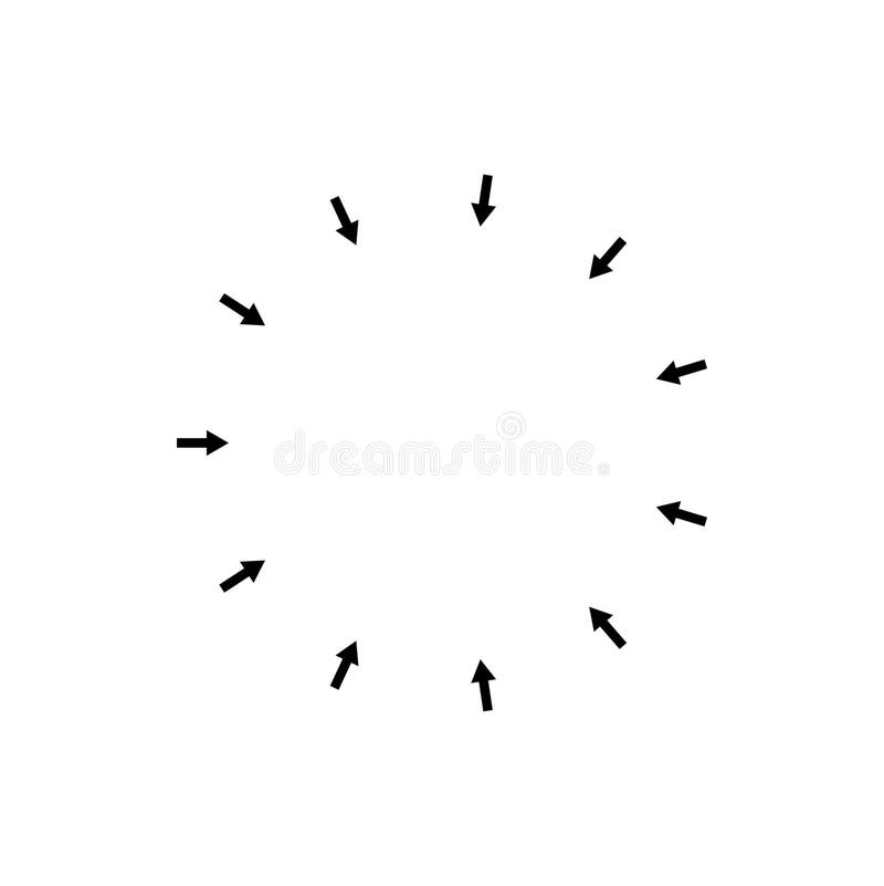 Arrow Radial Inside Vector. Circle Inward Stock Illustration ...