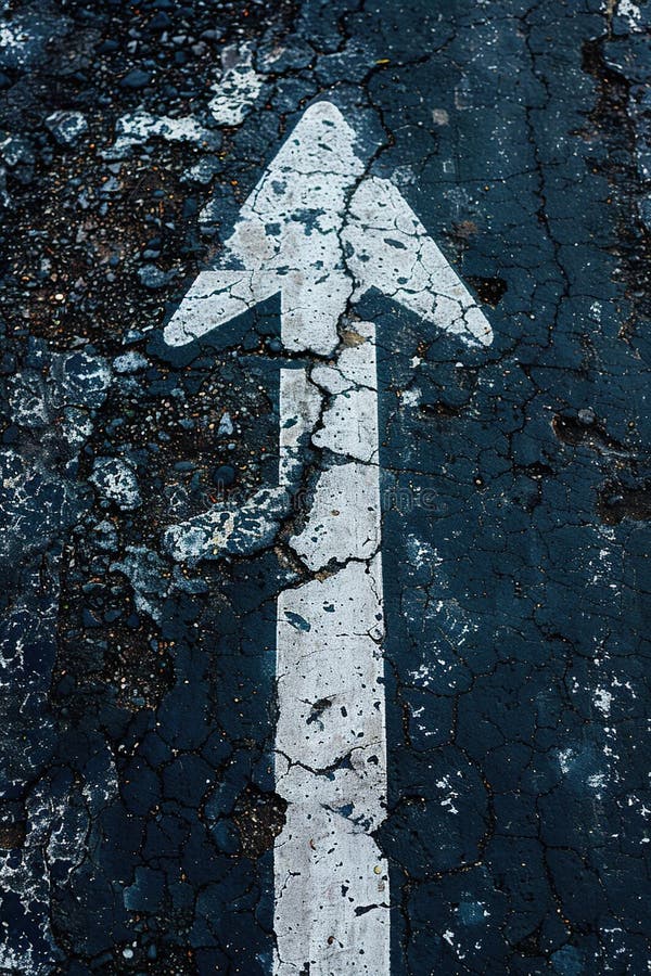 Arrow on the Raod. Top View Composition. Generative Ai Stock Photo ...