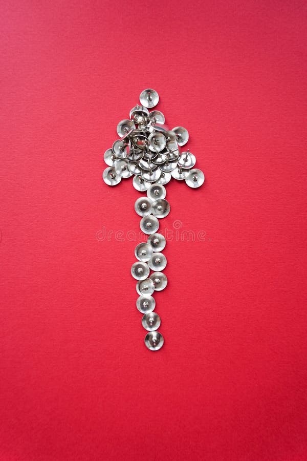 Arrow on Red Background. Up Direction Stock Image - Image of direction ...