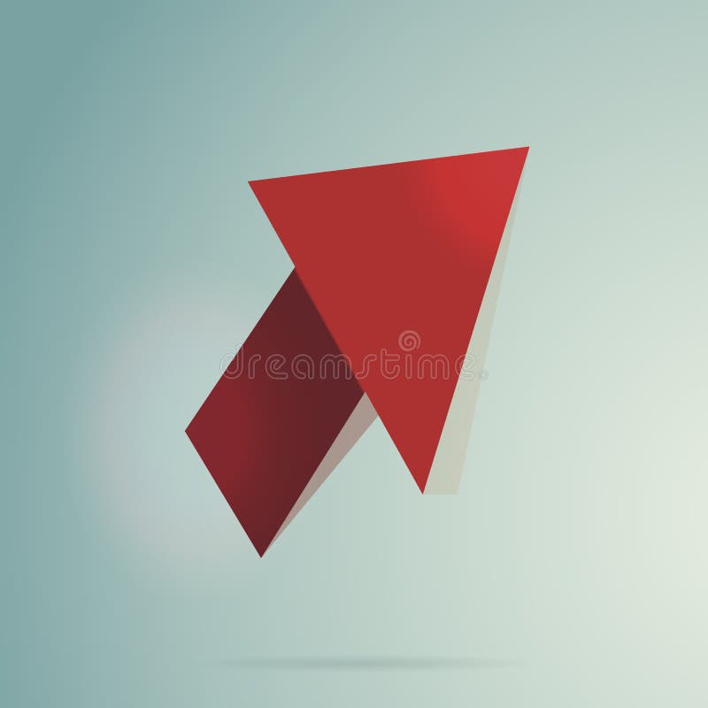 Arrow Red 3d Cursor Icon Vector Illustration Stock Vector ...