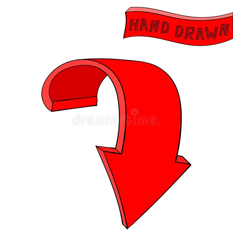 Arrow. Red Down sign stock vector. Illustration of isolated - 128091838