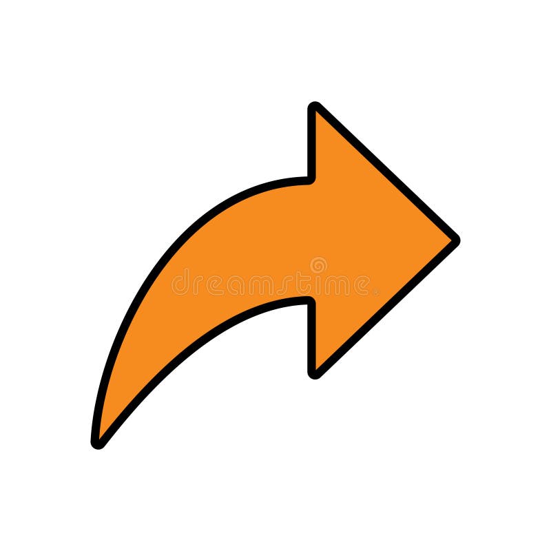 Arrow Redo Icon Line Isolated on White Background. Black Flat Thin Icon ...