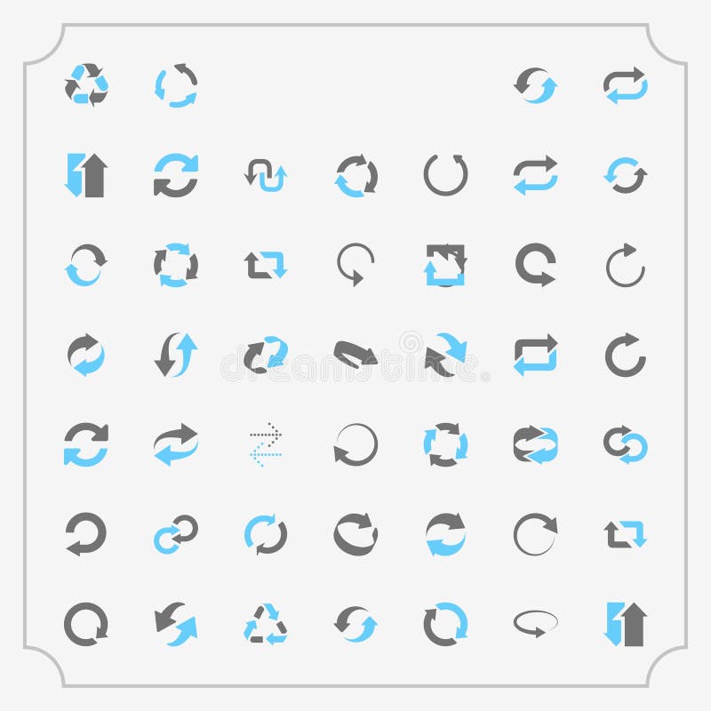 Arrow Refresh Reload Icons, Loading Icons Set Stock Illustration ...