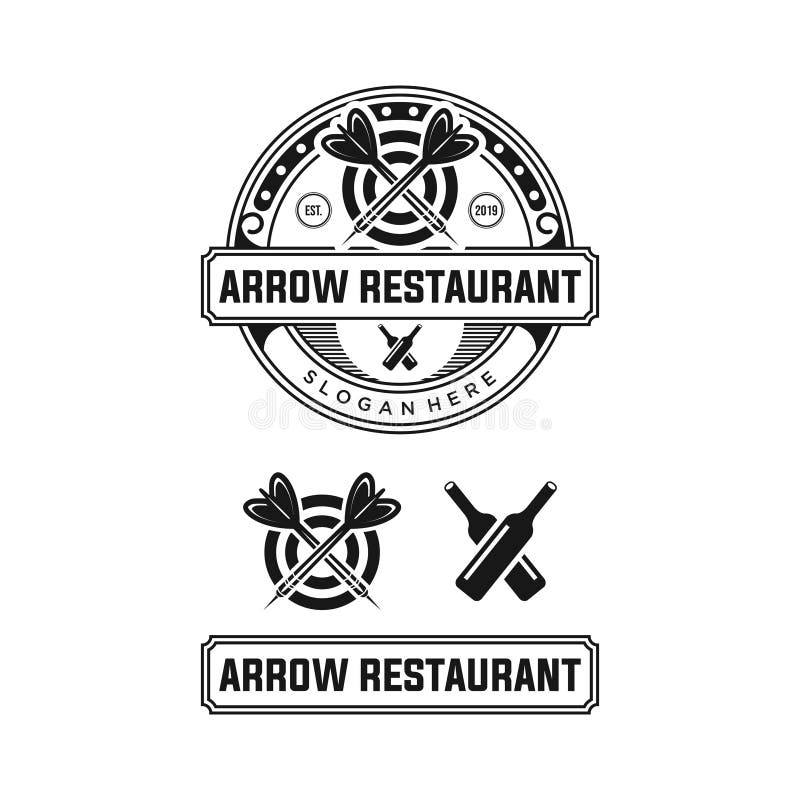 Arrow Restaurant Logo Design Template Stock Illustration - Illustration ...