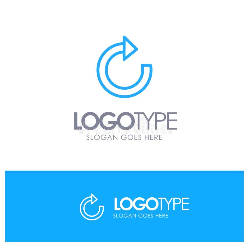 Arrow, Restore, Refresh Blue OutLine Logo with Place for Tagline Stock ...
