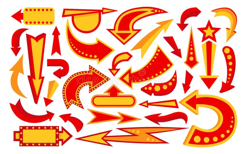 Arrow Retro Pointer Cartoon Set Vector Icons Stock Vector ...