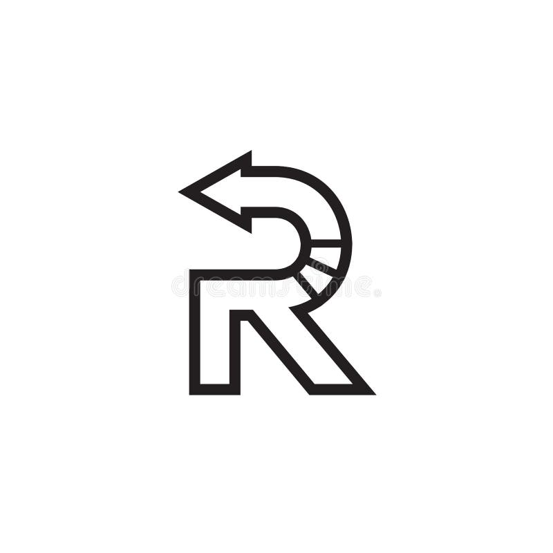 Arrow Return / Back Letter R Logo Design Vector Stock Vector ...