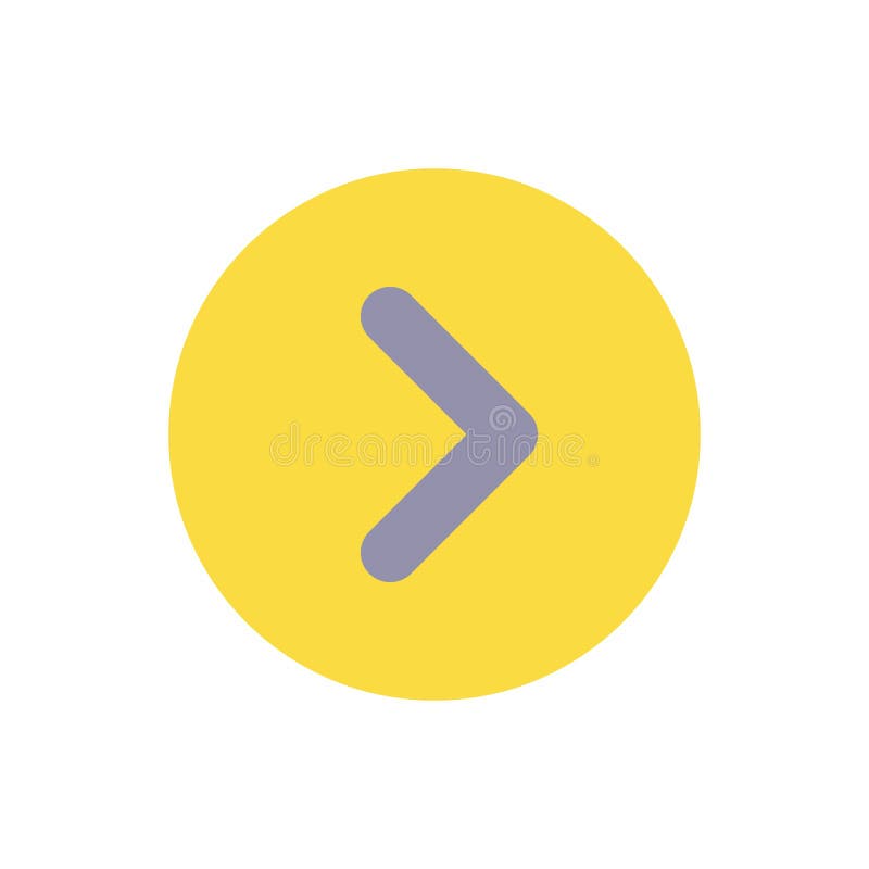 Arrow Right Button Flat Color Ui Icon Stock Vector Illustration Of