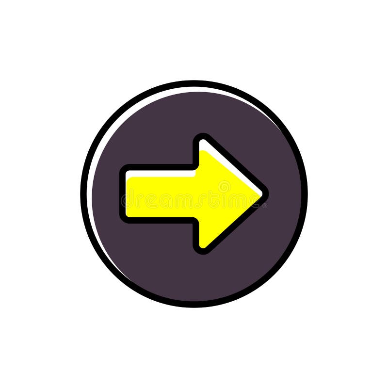 Right Button Icon in Trendy Design Style. Right Button Icon Isolated on ...