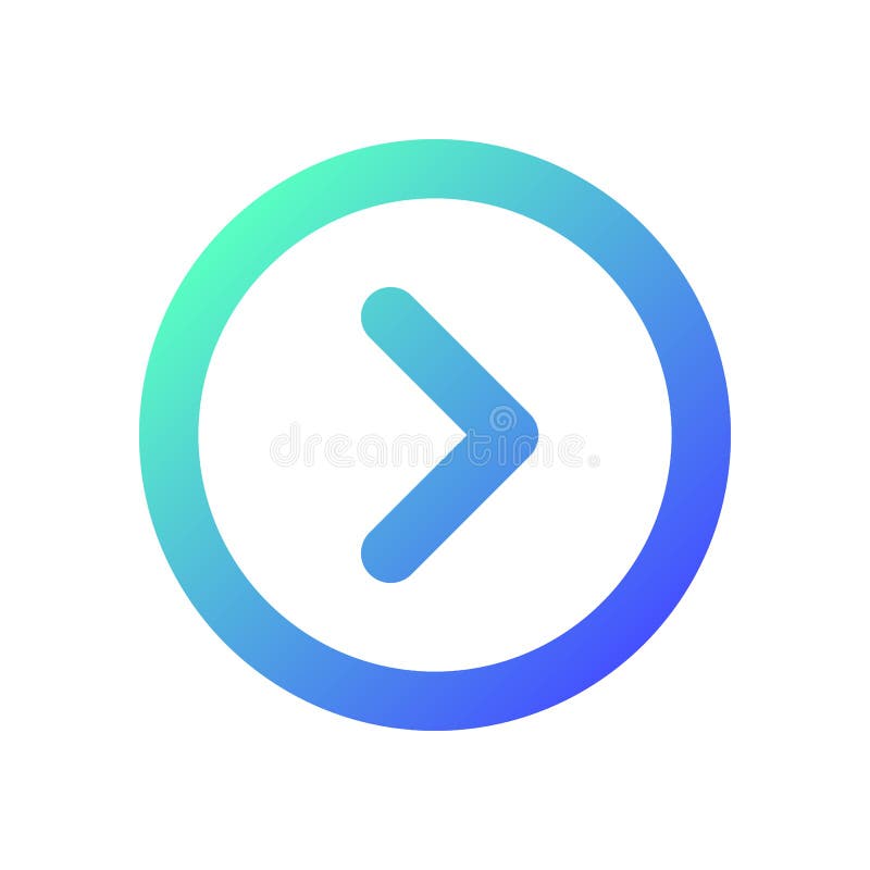 Arrow Right Button Pixel Perfect Gradient Linear Ui Icon Stock Vector Illustration Of Pointer