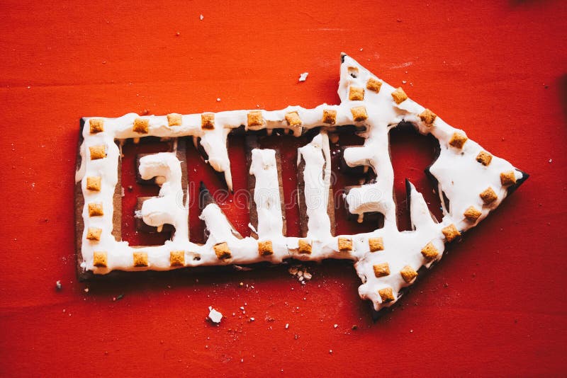 Arrow Right Enter Signage stock photo. Image of dessert - 106240338