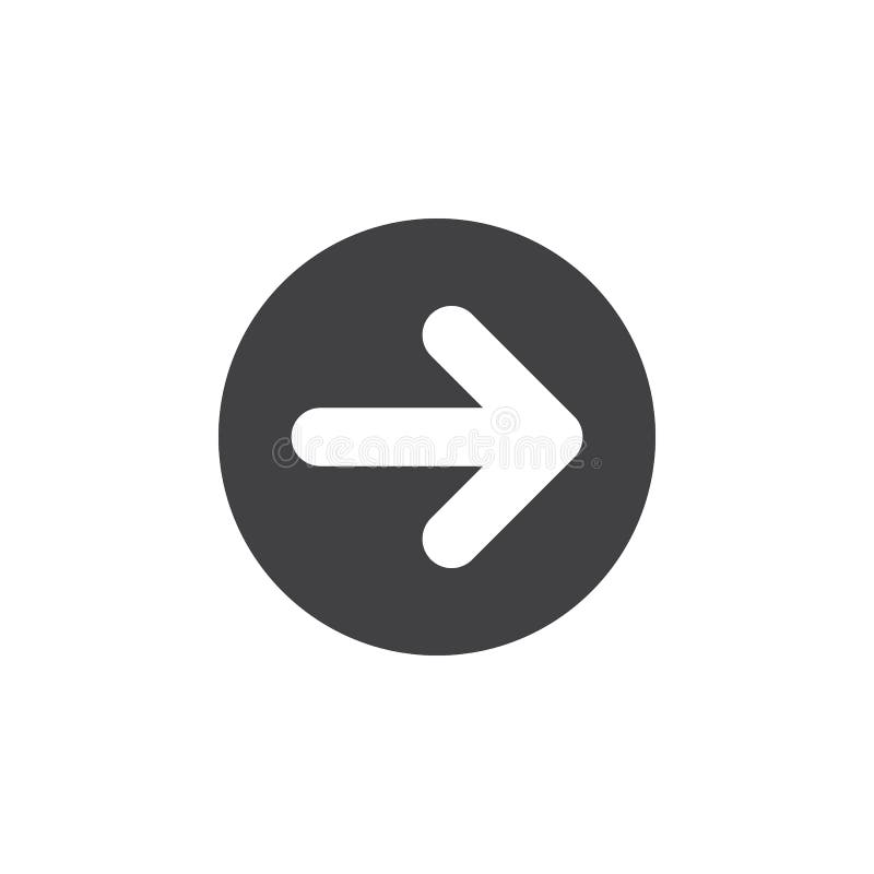Arrow Right Flat Icon. Round Simple Button, Circular Vector Sign Stock ...