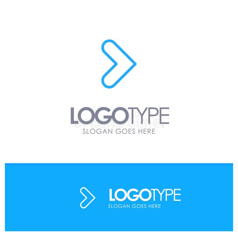 Arrow, Right, Forward, Direction Blue Outline Logo Place for Tagline ...