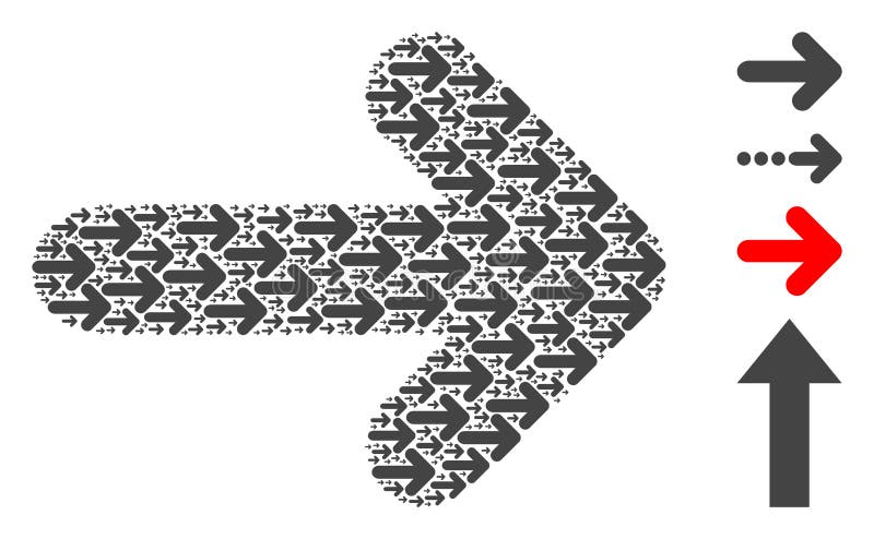 Arrow Right Fractal Collage Of Self Items Stock Vector Illustration
