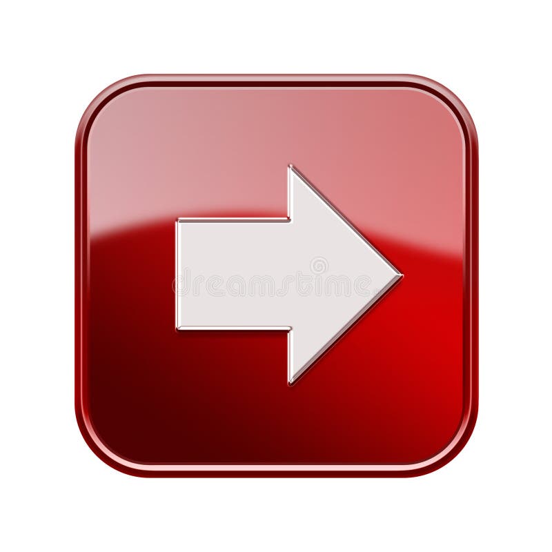 Right Arrow Icon. Glossy Red Button. Vector Illustration Stock Vector ...
