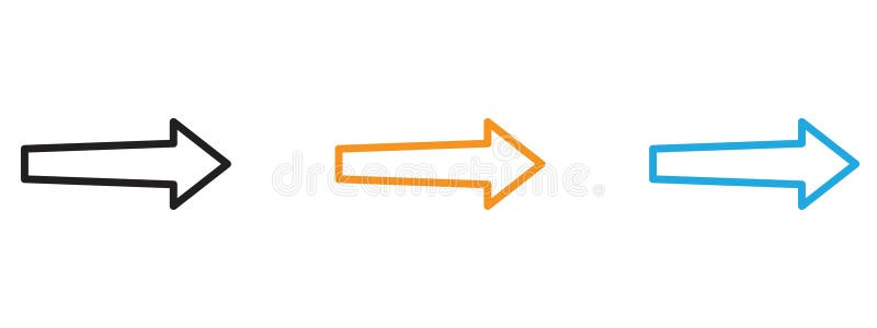 Arrow Right Icon Thin Line Illustration Set Stock Vector - Illustration ...