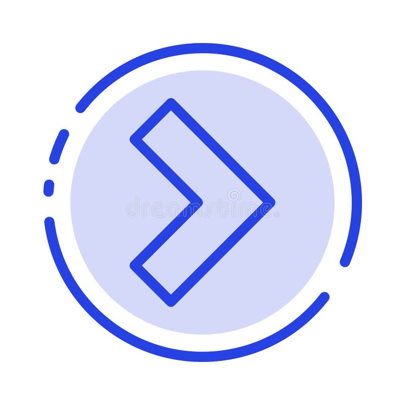 Arrow, Right, Next Blue Dotted Line Line Icon Stock Vector ...