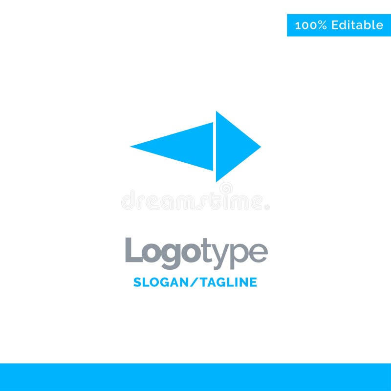 Arrow, Right, Next Blue Solid Logo Template. Place for Tagline Stock ...
