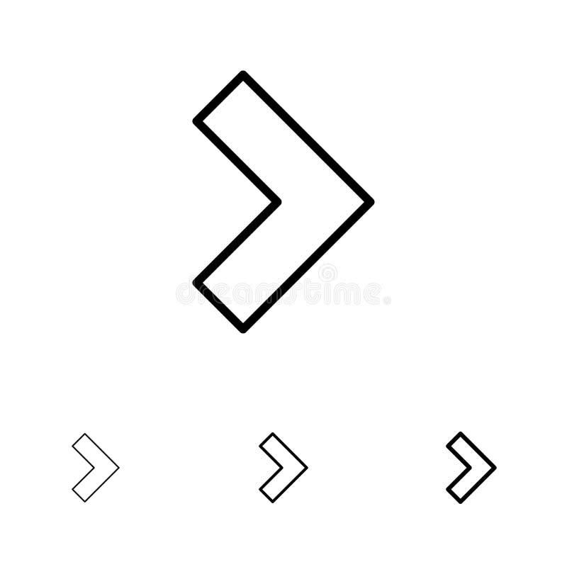Arrow, Right, Next Bold and Thin Black Line Icon Set Stock Vector ...