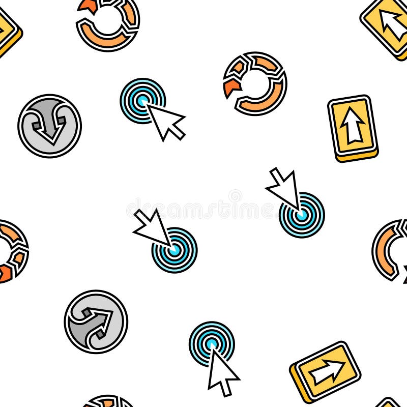 Arrow Right Next Sign Up Vector Seamless Pattern Stock Vector ...