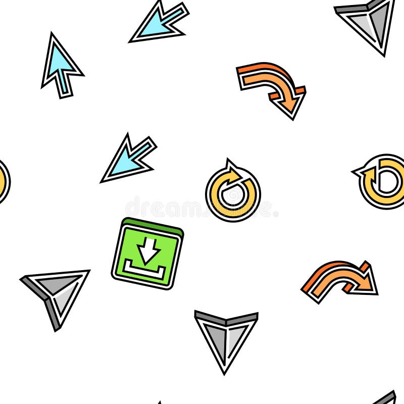 Arrow Right Next Sign Up Vector Seamless Pattern Stock Vector ...