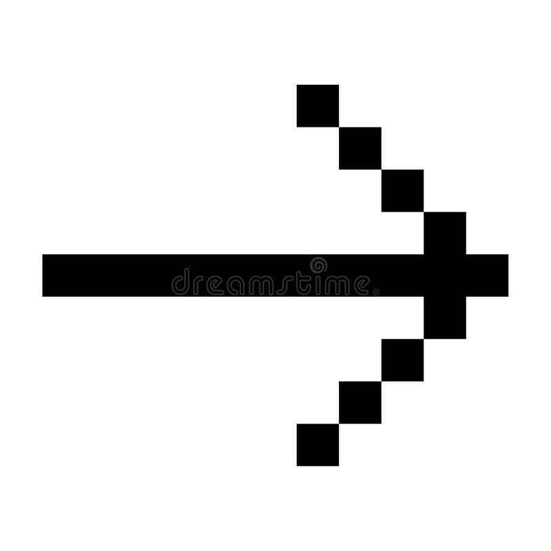 Arrow Right, Next Step Icon Pixel Art Style Black Stock Image ...