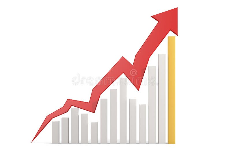 Arrow and Rising Graph Isolated Stock Illustration - Illustration of ...