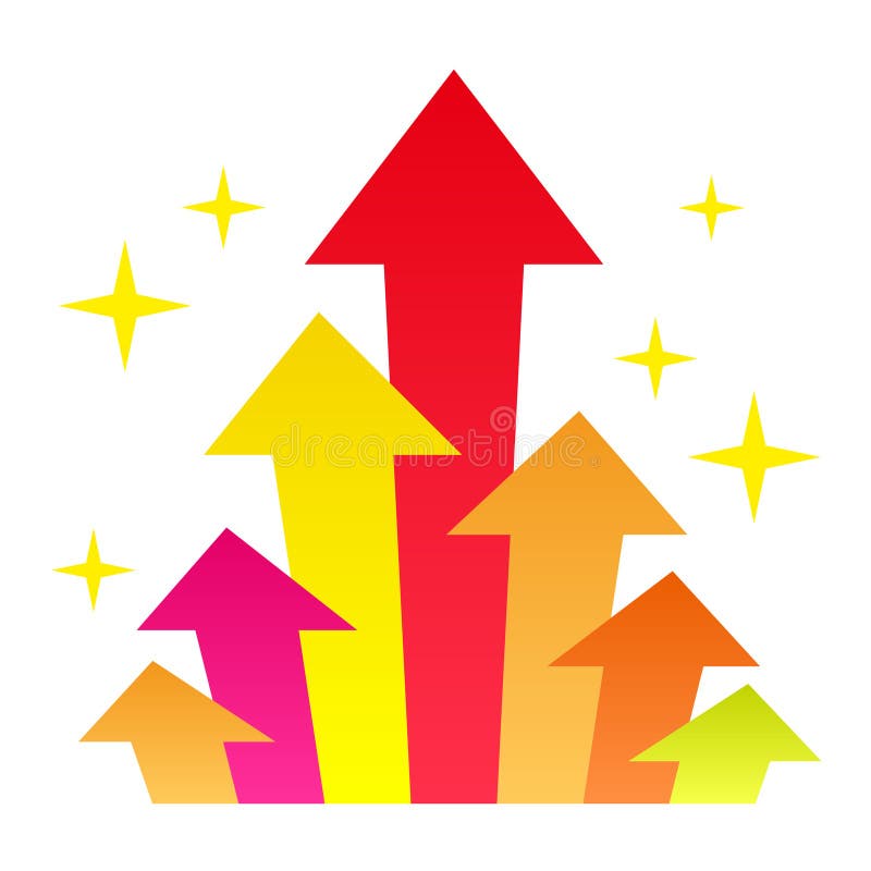 Arrow Rising Toward Same Direction Success Concept Illustration Stock ...