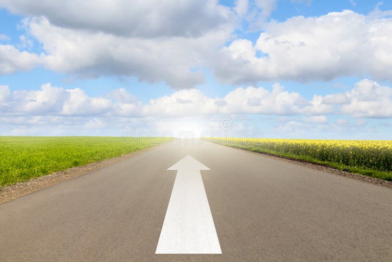 Arrow on the road stock image. Image of sign, direction - 116325401