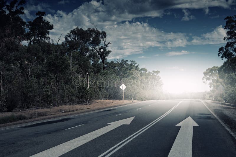 Arrow on road stock image. Image of speed, sign, route - 48627043