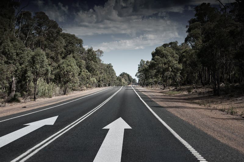 Arrow on road stock photo. Image of driveway, concept - 48726148