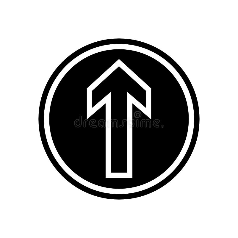 Arrow Road Sign Glyph Icon Vector Illustration Stock Vector ...