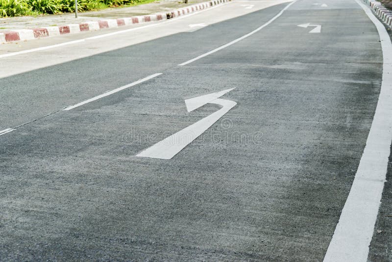 Arrow on the Road and White Color Stock Photo - Image of journey, dirty ...