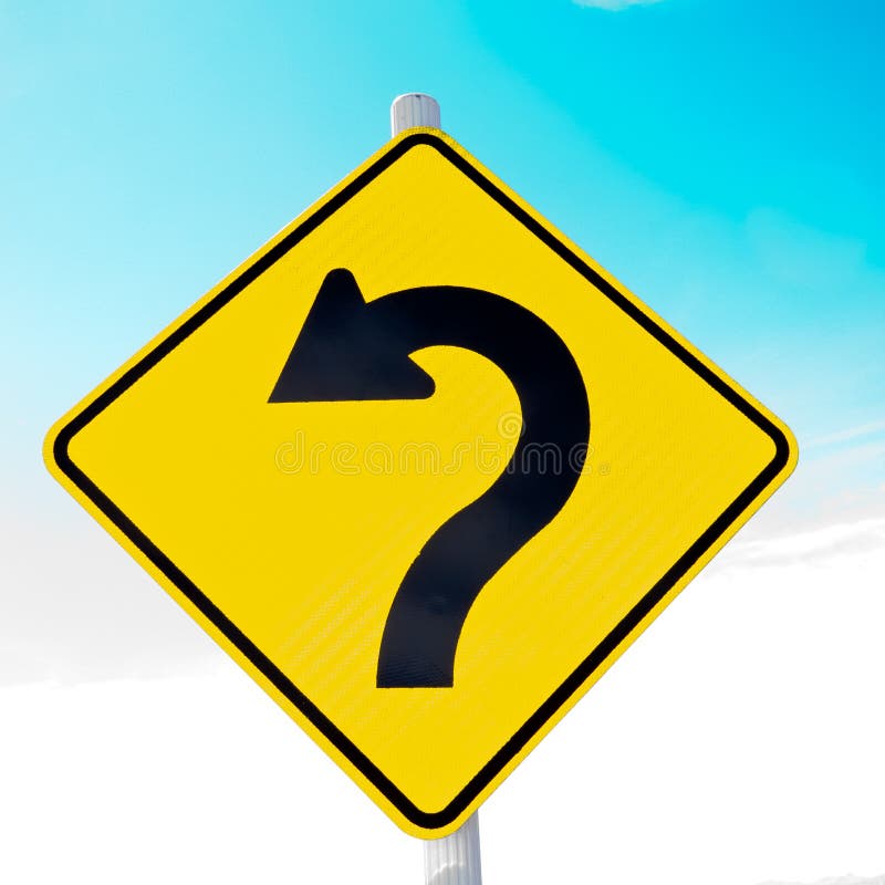 Arrow on Roadsign Pointing Left for Betterment Stock Image - Image of ...