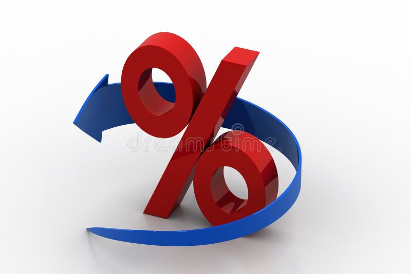 Arrow Rounded the Percentage Sign Stock Illustration - Illustration of ...