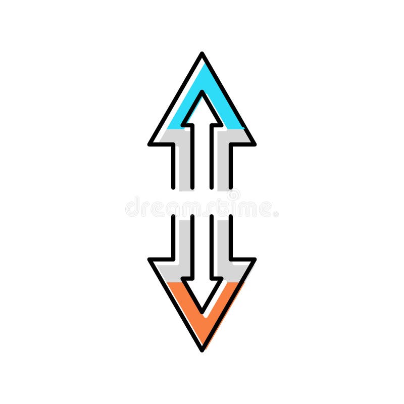Arrow Scroll Color Icon Vector Illustration Stock Vector - Illustration ...