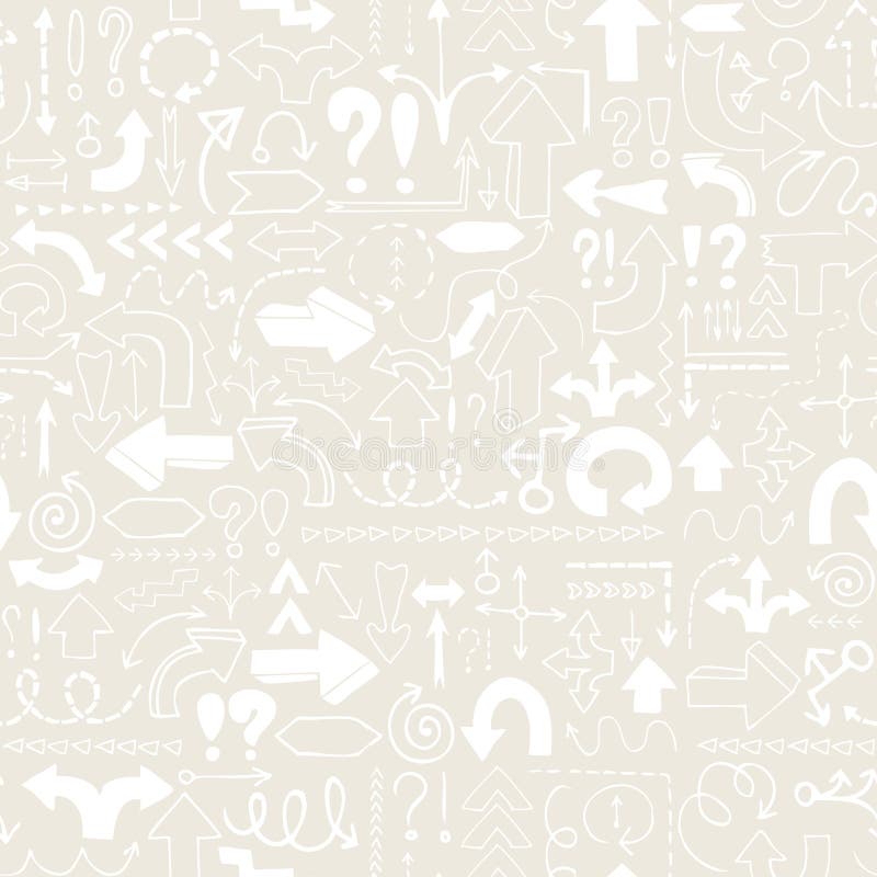 Arrow Seamless Pattern, Neutral Tileable Background with Hand Drawn ...