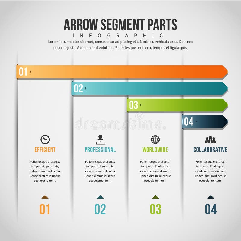 Arrow Segment Parts Infographic Stock Vector - Illustration of choice ...
