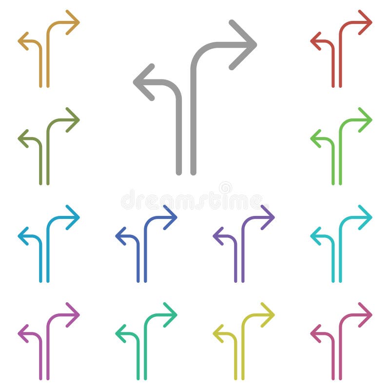 Arrow Separate Icon. Simple Thin Line, Outline of Arrows Icons for UI ...