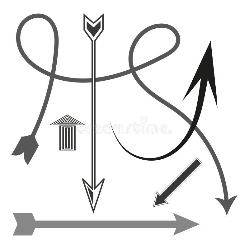 Arrow Set Collection. Directional Pointer Symbols. Various Shapes ...