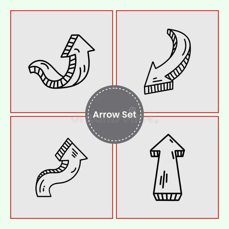 Arrow set stock vector. Illustration of points, presentation - 367371902