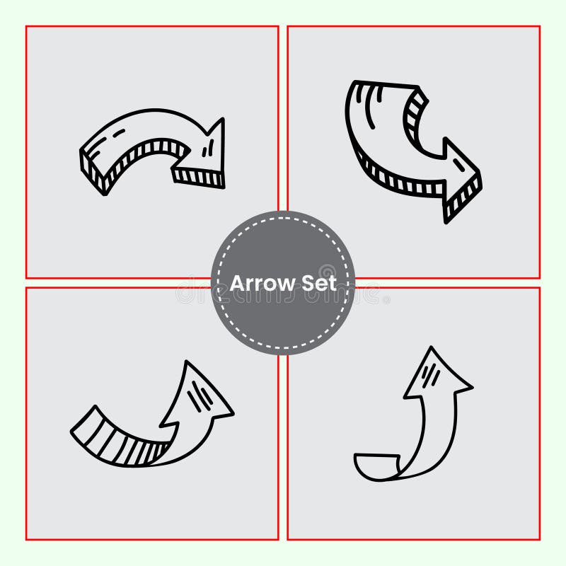 Arrow set stock vector. Illustration of points, tapered - 367372000