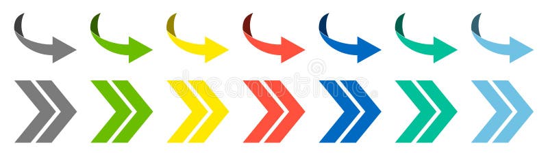Arrow Set Icon. Colored Arrow Symbols Stock Illustration - Illustration ...