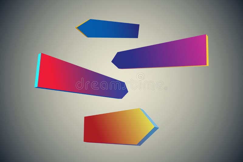 Arrow Set Multicolor Gradient Vector Illustration Stock Vector ...