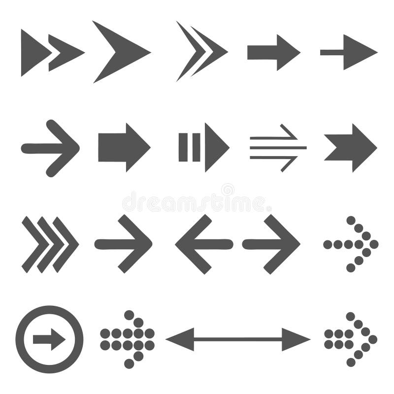 Arrow Set Sign Arrow Icon Set Arrow Symbol Set Pack Directional Arrow ...