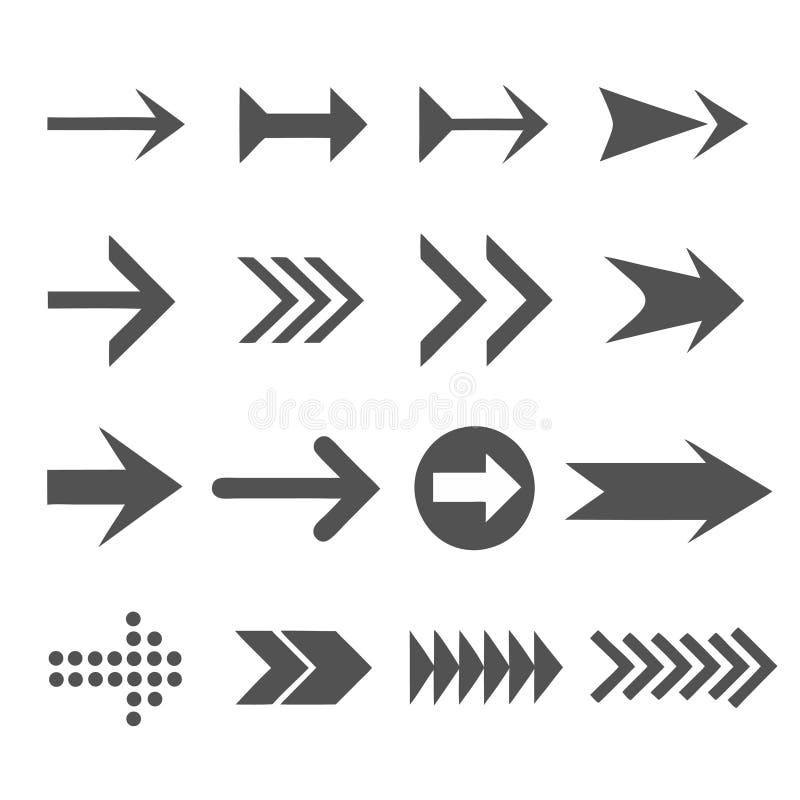 Arrow Set Sign Arrow Icon Set Arrow Symbol Set Pack Directional Arrow ...