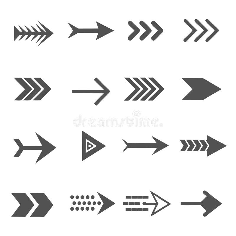 Arrow Set Sign Arrow Icon Set Arrow Symbol Set Pack Directional Arrow ...