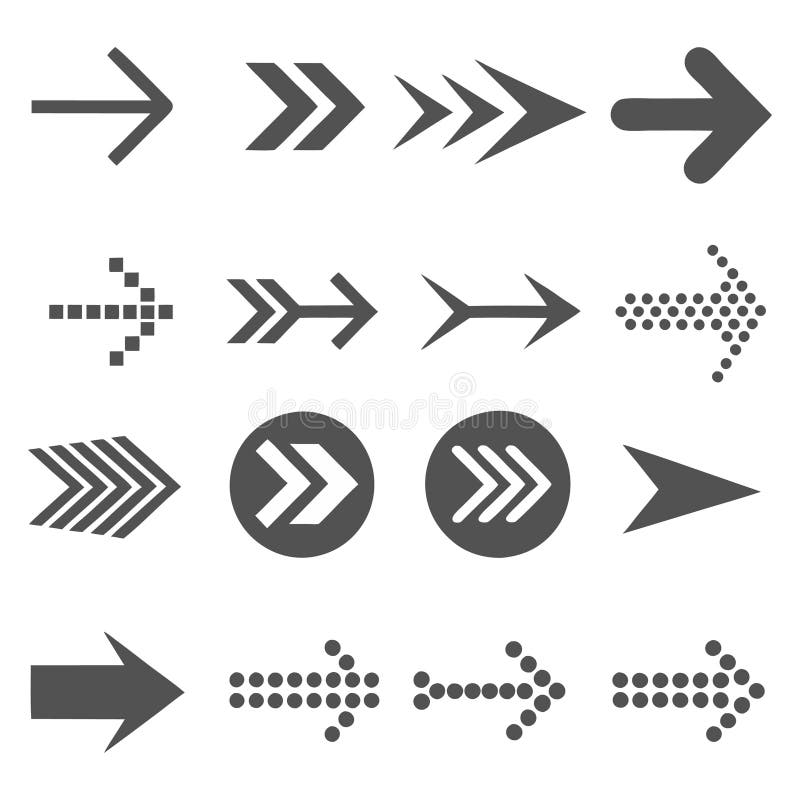 Arrow Set Sign Arrow Icon Set Arrow Symbol Set Pack Directional Arrow ...
