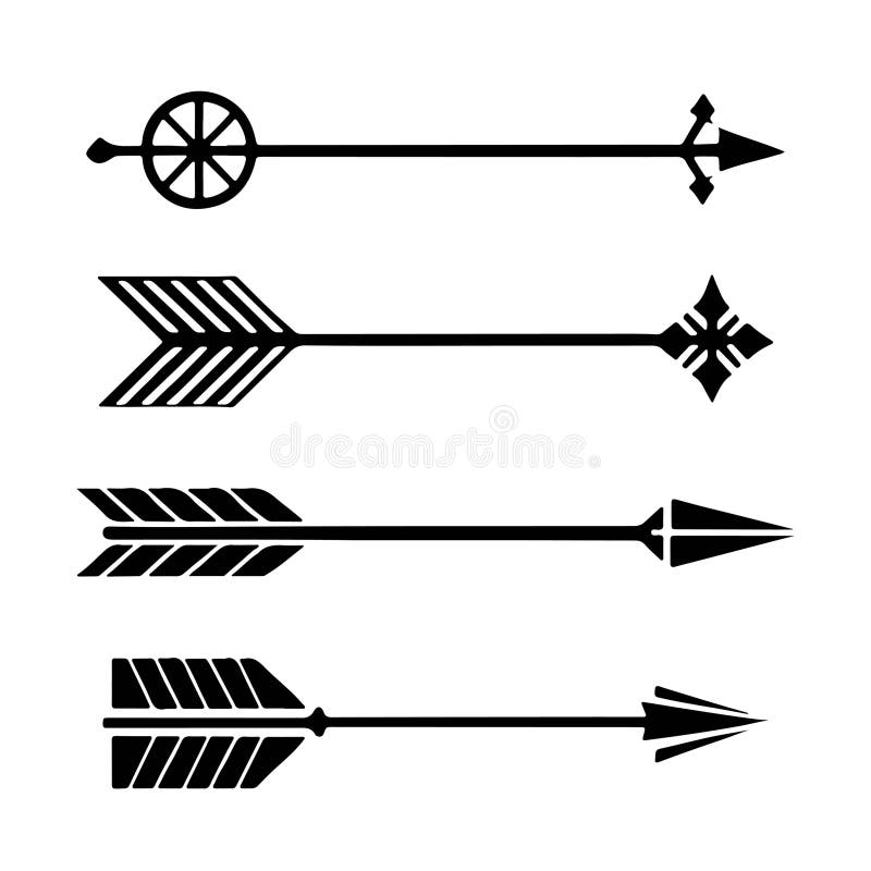 Arrow Set Right Arrow Silhouette Vector Art Illustration Stock Vector ...