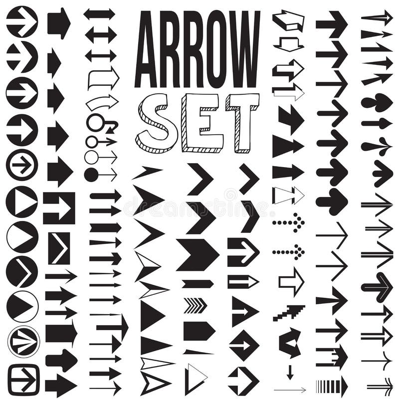 Various Arrow Signs Set, Vector Stock Vector - Illustration of guide ...